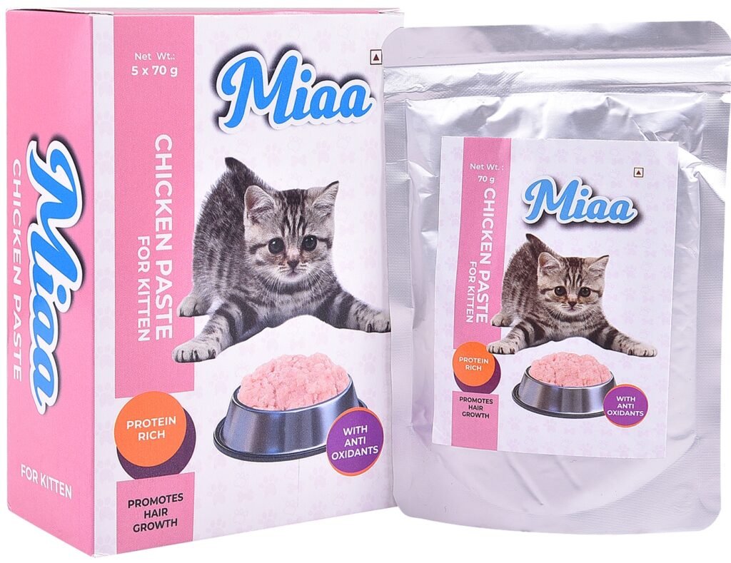 Miaa Chicken Paste Kitten Wet Food (70g x 10 pouches) - Glenands